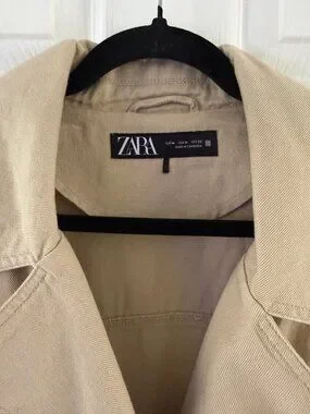 Zara | Jackets & Coats | Zara Cropped Trench Jacket Sand | Poshmark